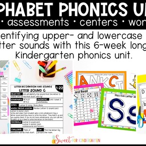 Kindergarten Phonics Unit: Letter Sounds & Recognition (PDF) - Etsy