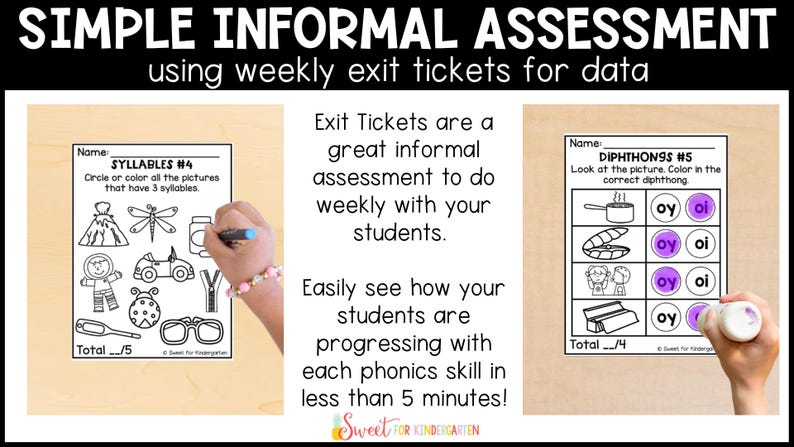 Printable Phonics Assessments & Mini Worksheets for Kindergarten and ...