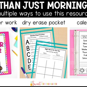 Kindergarten Morning Work Binder: Reusable Learning Activities (digital ...