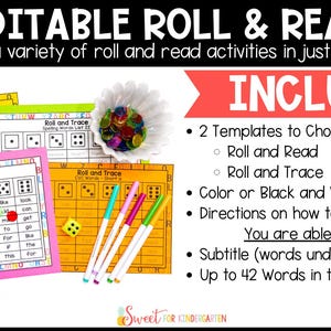 Editable Roll and Read Activity Game Template | Customizable Word List ...