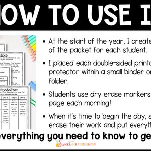 First Grade Morning Work Binder | Reusable At-home Activities | Daily ...