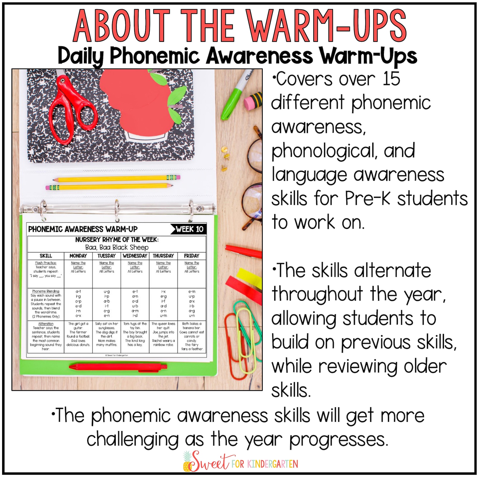 Pre-k Phonemic Awareness Lessons: Daily Warm-ups - Etsy