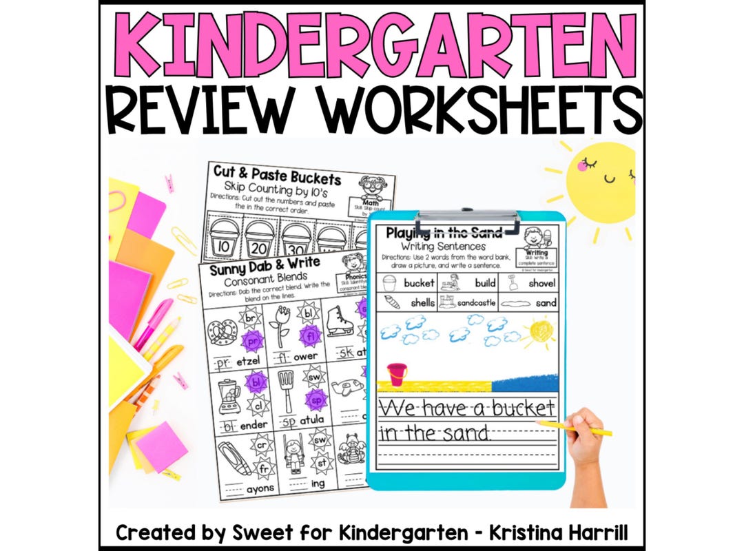 Kindergarten Summer Review Worksheets: Math, Phonics, Handwriting ...