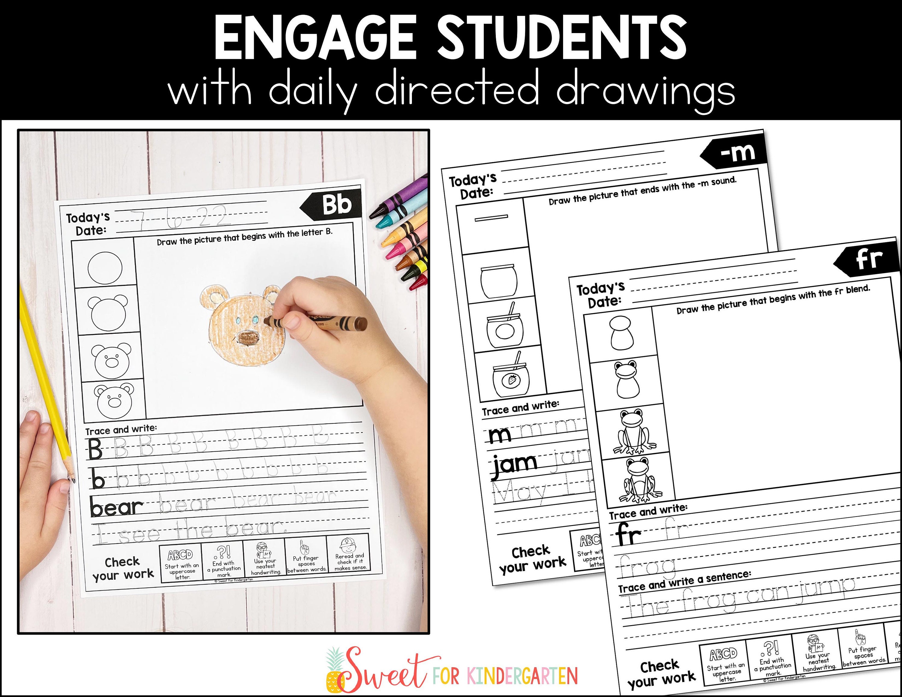 Kindergarten Daily Writing Journals: Handwriting, Sentence Writing ...