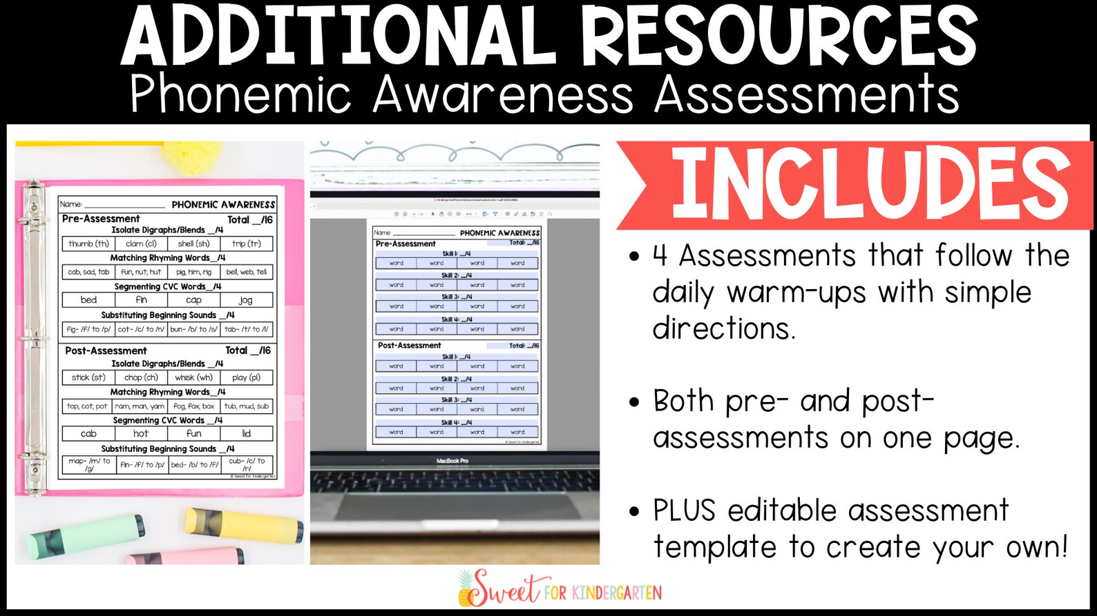 Kindergarten Phonemic Awareness Daily Lessons: Literacy Activities - Etsy