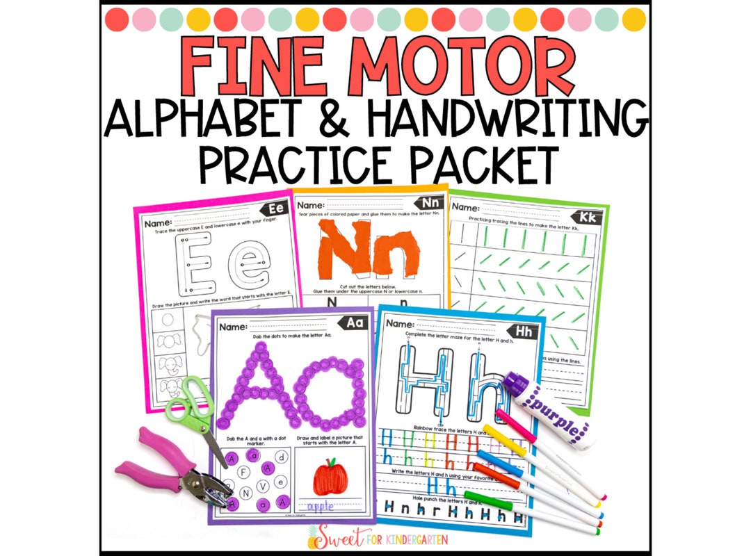 Alphabet Handwriting Practice: Fine Motor Skills Worksheets (PDF) - Etsy