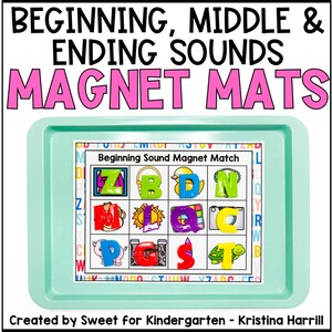 Phonemic Awareness Letter Magnet Mats: Beginning, Middle & Ending ...