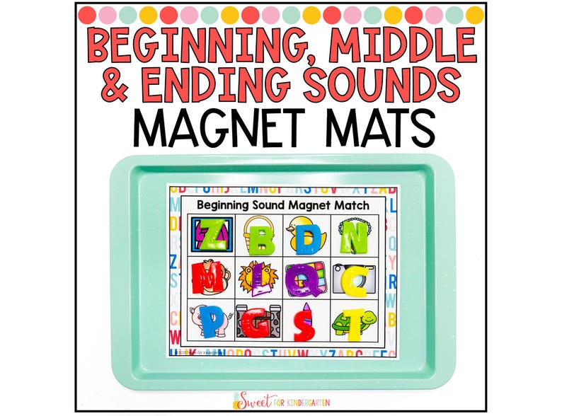 Phonemic Awareness Letter Magnet Mats: Beginning, Middle & Ending ...