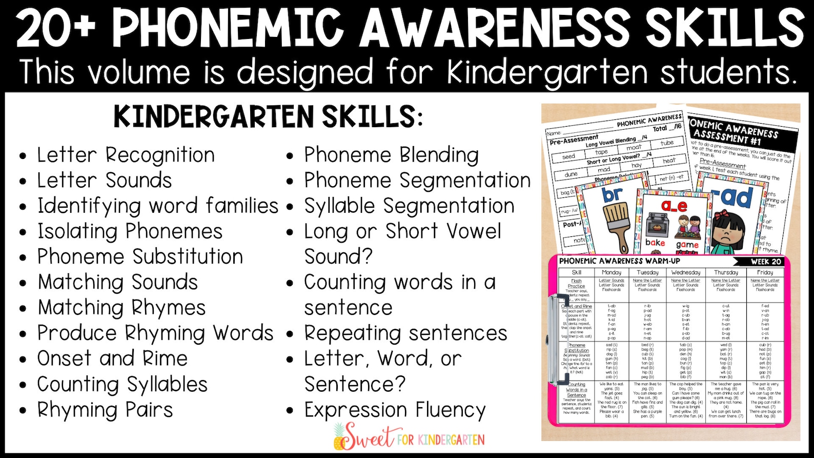 Kindergarten Phonemic Awareness Daily Lessons: Homeschool Phonics ...