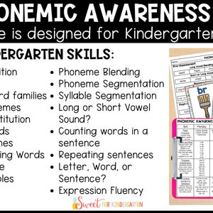 Kindergarten Phonemic Awareness Daily Lessons: Literacy Activities - Etsy