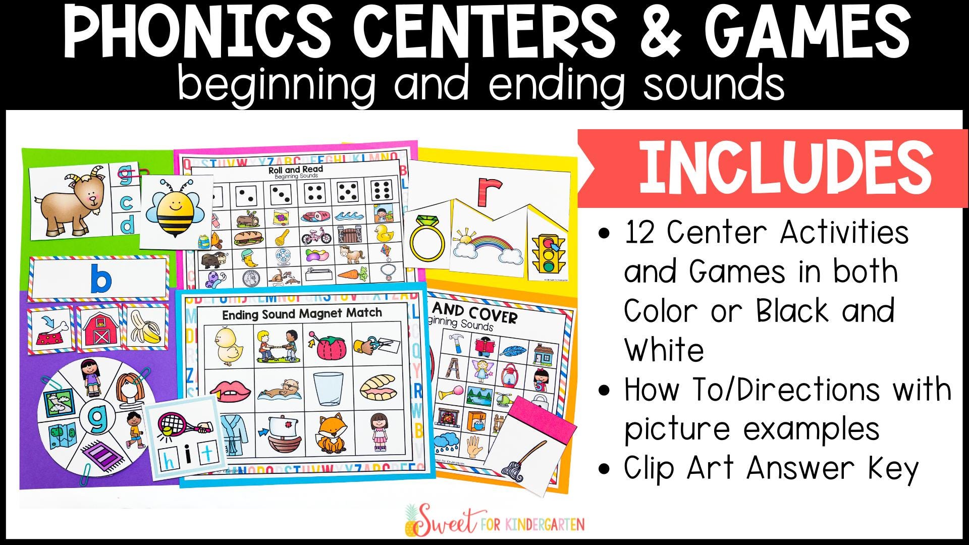 Beginning & Ending Sounds Phonics Unit Kindergarten | Learn to Read ...