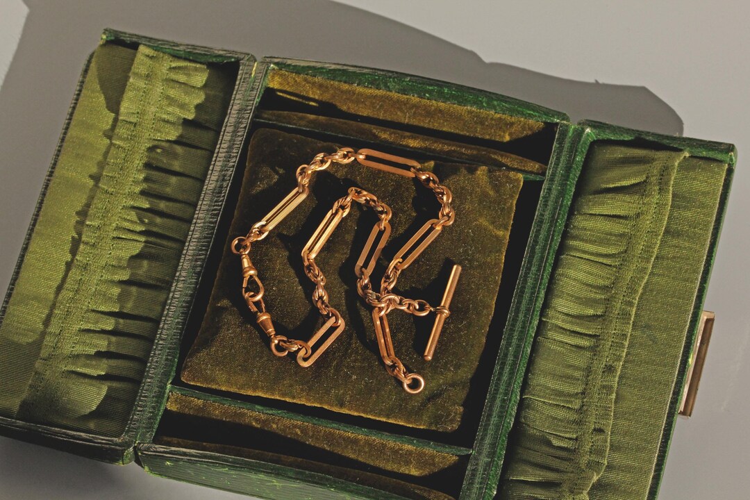Antique Victorian Fetter and Knot Link Chain, in 12 Carat Rolled Rose ...