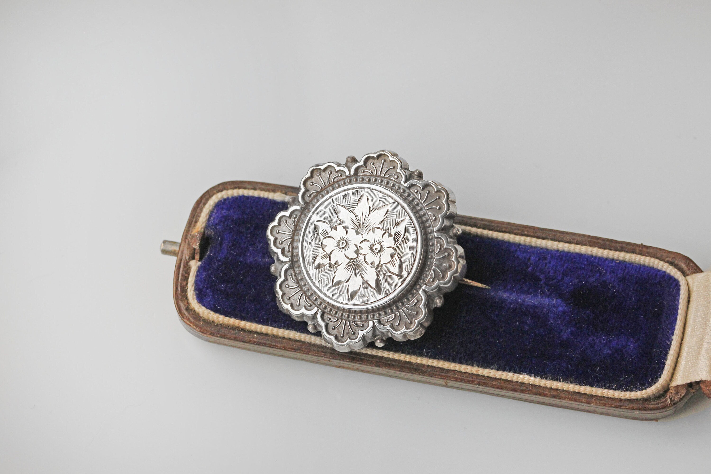 Antique Victorian Forget Me Not Flowers Brooch Pin, in Sterling Silver ...