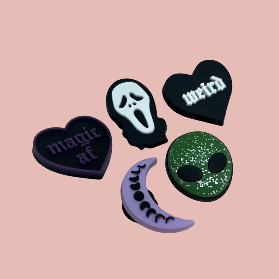 Mystic Weird Magic Moon Scream Alien Heart Croc Jibbitz Charm Mystic ...