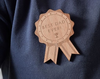 Wooden Best Dad Ever Father's Day Badge, Fathers Day Gifts, Best Dad ...