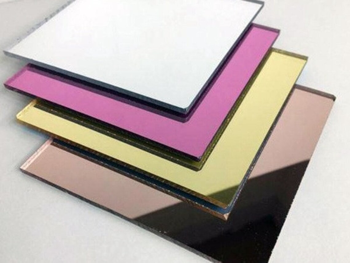 Pack of 25 1/8 Square Acrylic Mirror Blank Round Discs Plexiglass ...