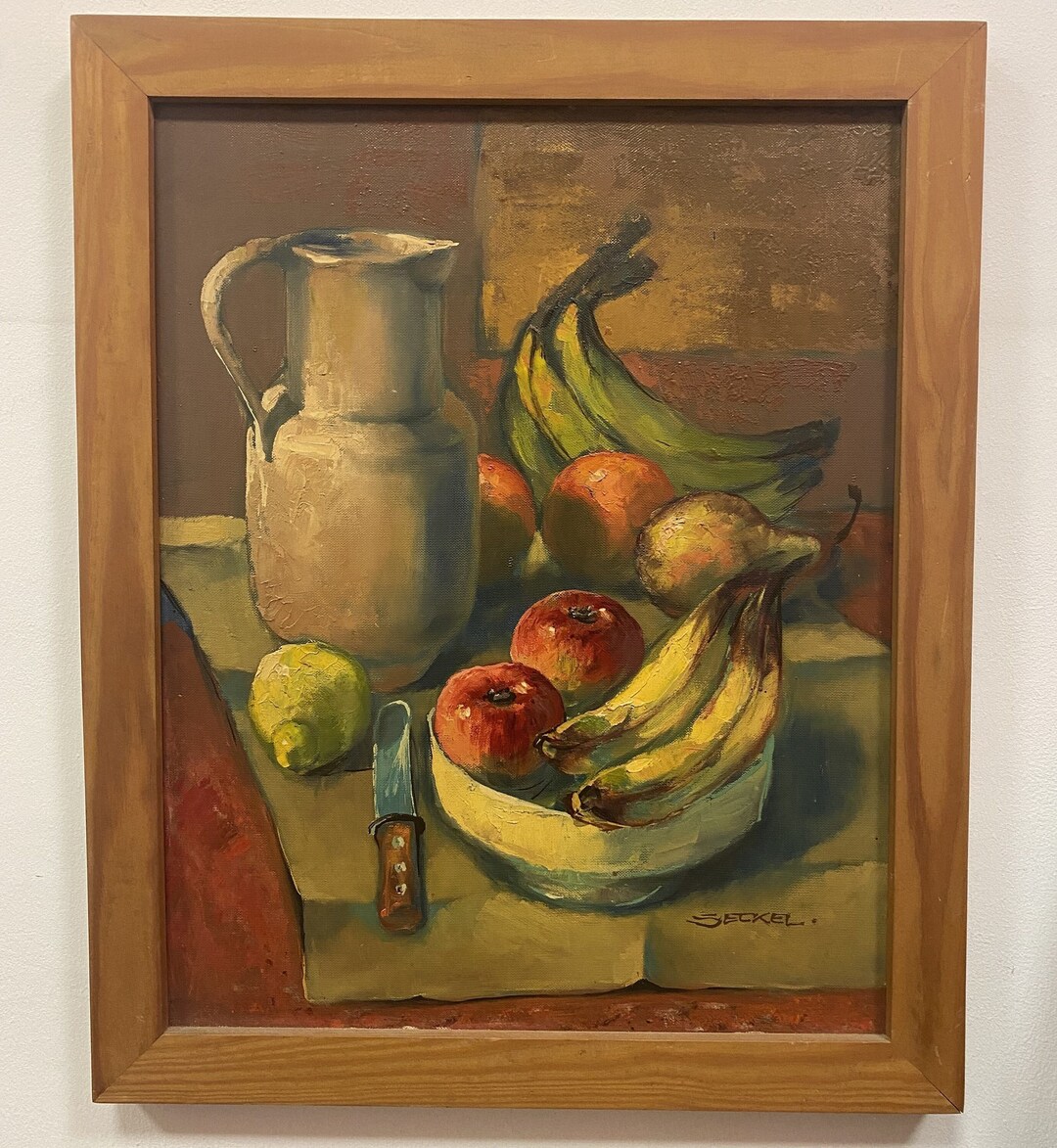 Oil Painting, SECKEL, Still Life With Jug, Fine Art Painting, French ...