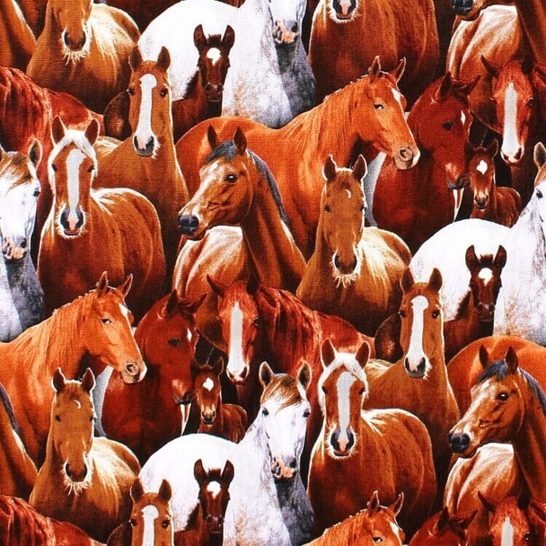 Horse Print Fabric - Etsy UK