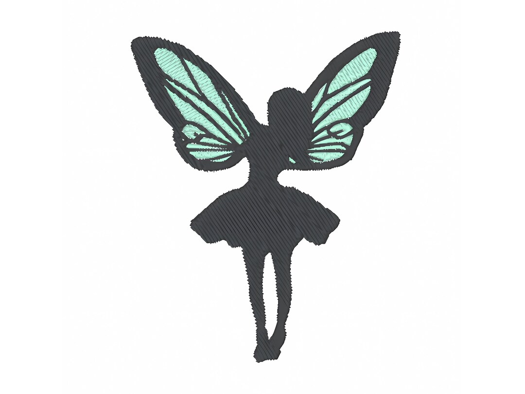 Fairy Silhouette Machine Embroidery File Download - Formats: Pes Jef ...