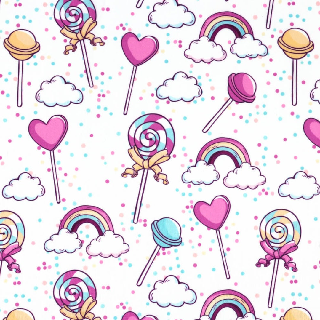 Lollipops & Rainbows, Patterned Waterproof Polyurethane Laminate PUL ...