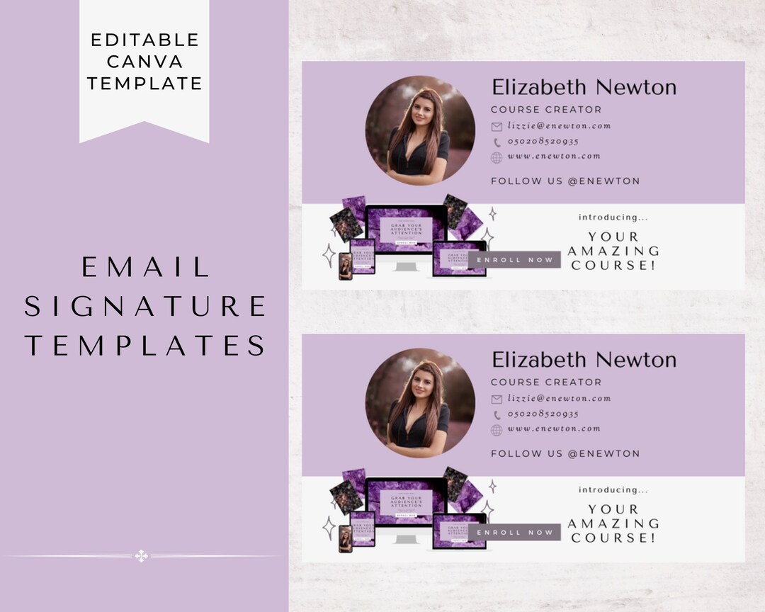 Email Signature Canva Template Instant Download Digital - Etsy