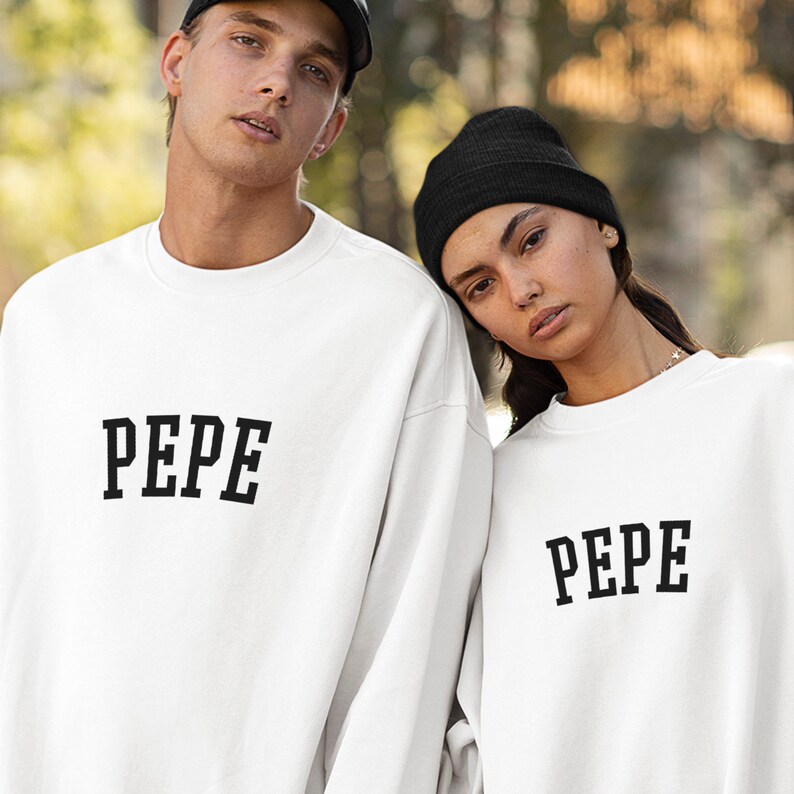 Pepe College Sweatshirt, Crypto Meme Sweater With Typo Print ...