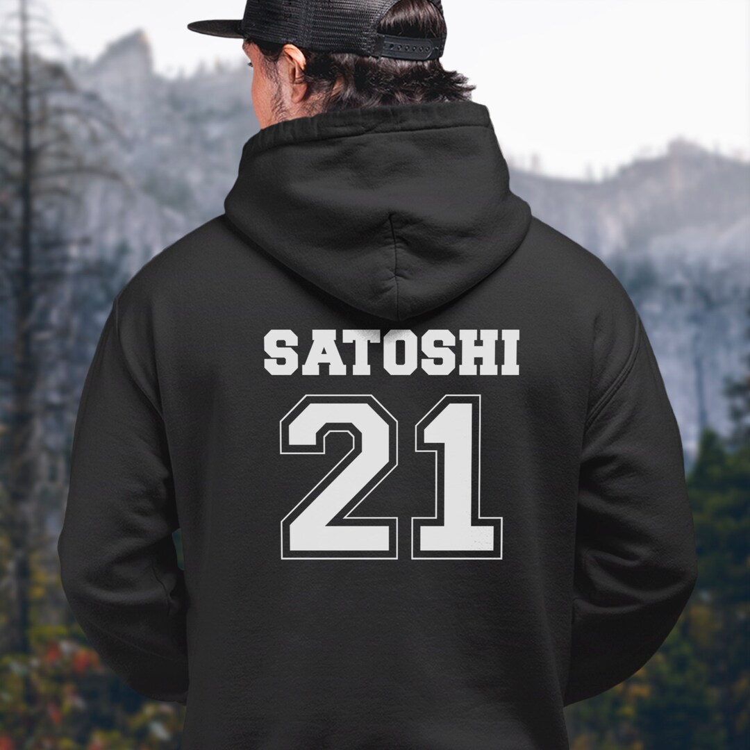 Satoshi Jersey Hoodie, Bitcoin Sweater With Printed Back, Lightweight ...
