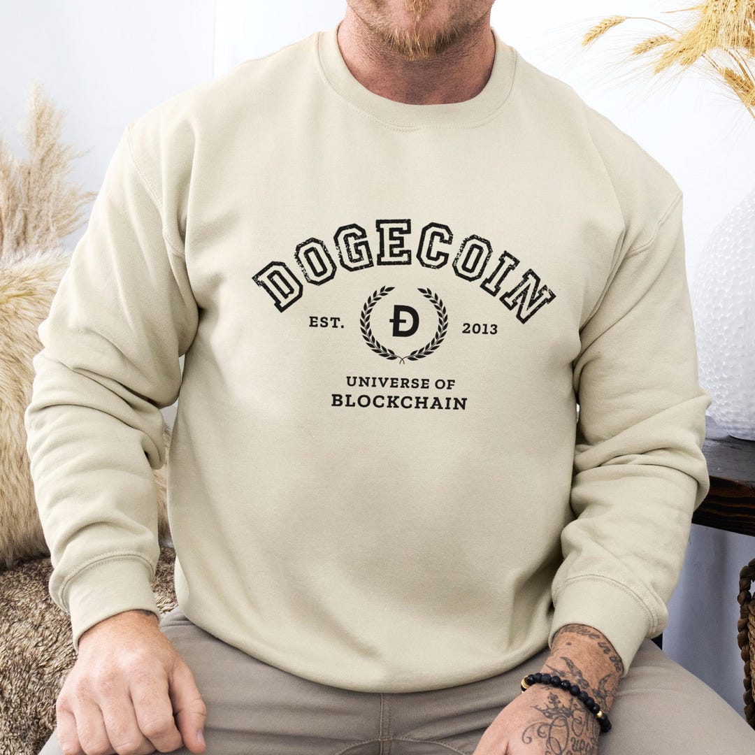 Dogecoin Sweatshirt, Crypto Pullover Universe of Blockchain College ...