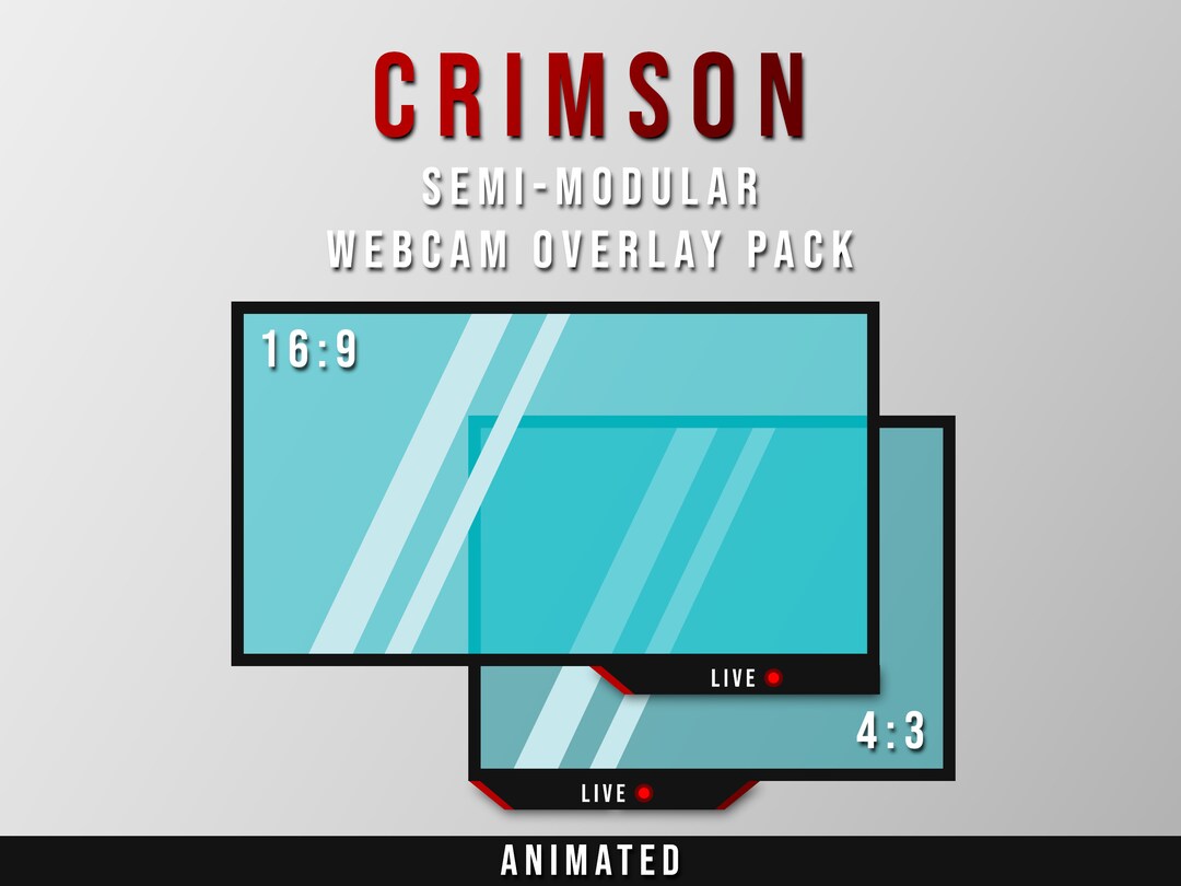 ANIMATED CRIMSON Webcam Border Streaming Pack | CLEAN Semi-modular ...