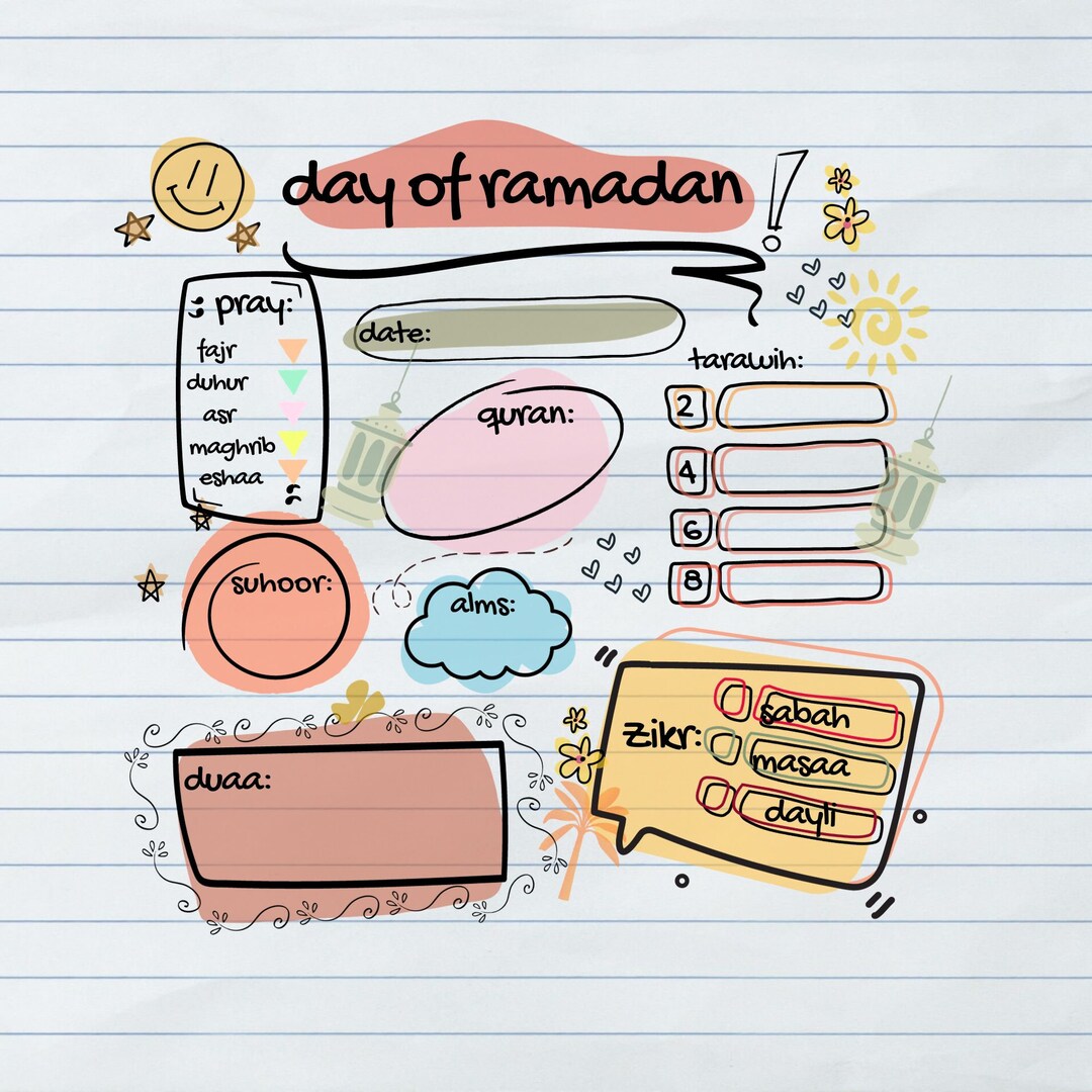 Ramadan Tracker , Ramadan Planner , Floral Planner, Ramadan Journal ...