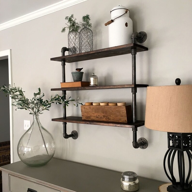 Rustic Pipe Shelving Unit Vintage Industrial Pipe Shelf - Etsy