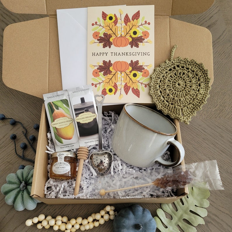 Thanksgiving Gift Set, Tea Gift Set, Fall Gift Box, Gift for Colleague ...