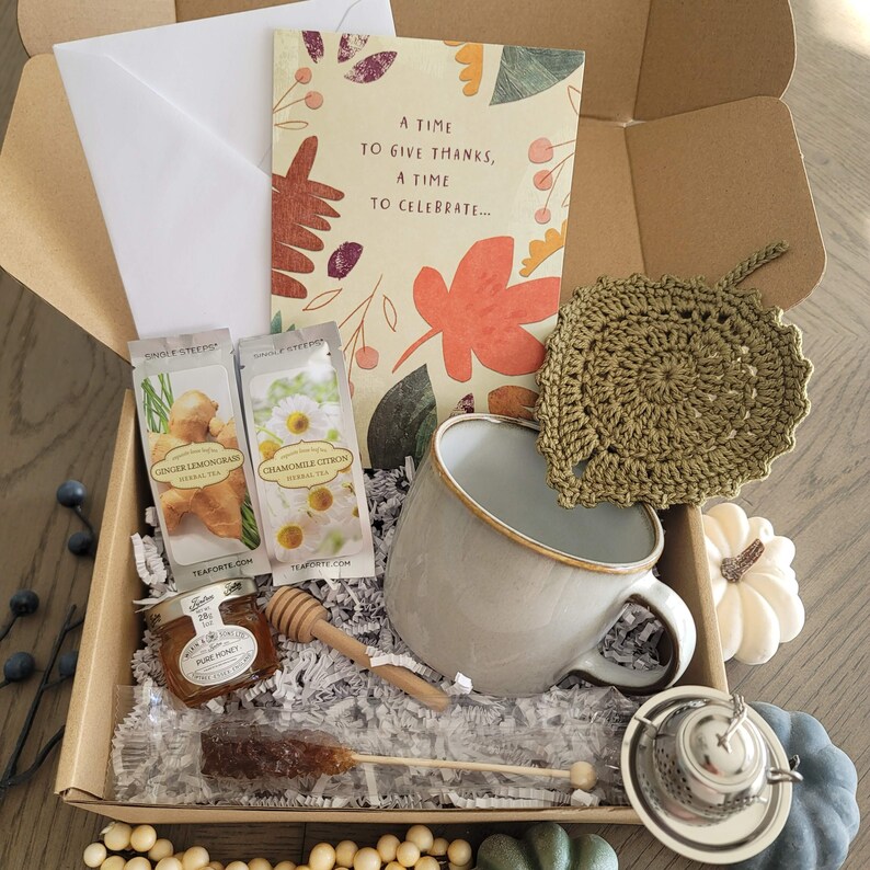 Thanksgiving Gift Set, Tea Gift Set, Fall Gift Box, Gift for Colleague ...