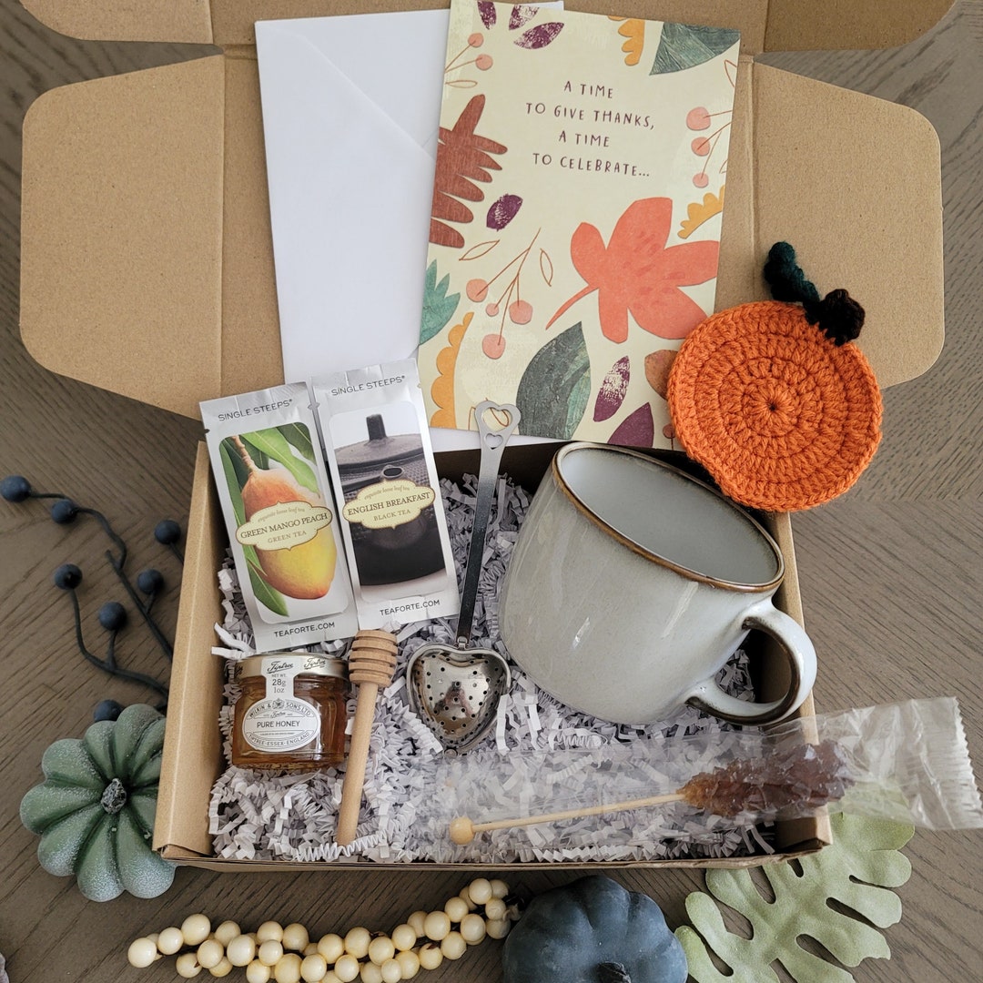 Thanksgiving Gift Set, Tea Gift Set, Fall Gift Box, Gift for Colleague ...