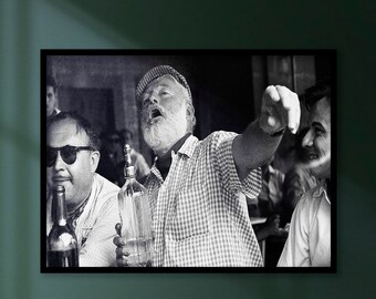 Ernest Hemingway Drinking With Friends at a Bar in Havana Cuba - Etsy