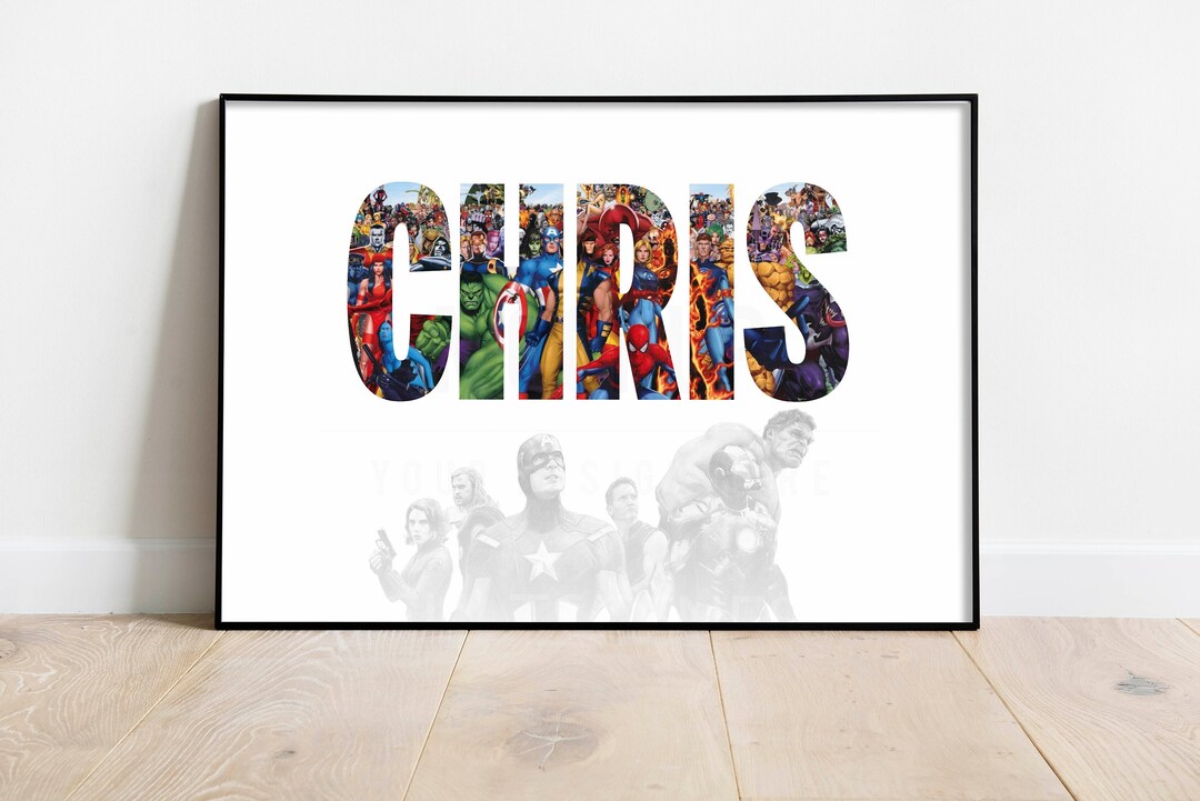 Custom Marvel Name Sign Print on Canvas Custom Gift Keepsake - Etsy New ...