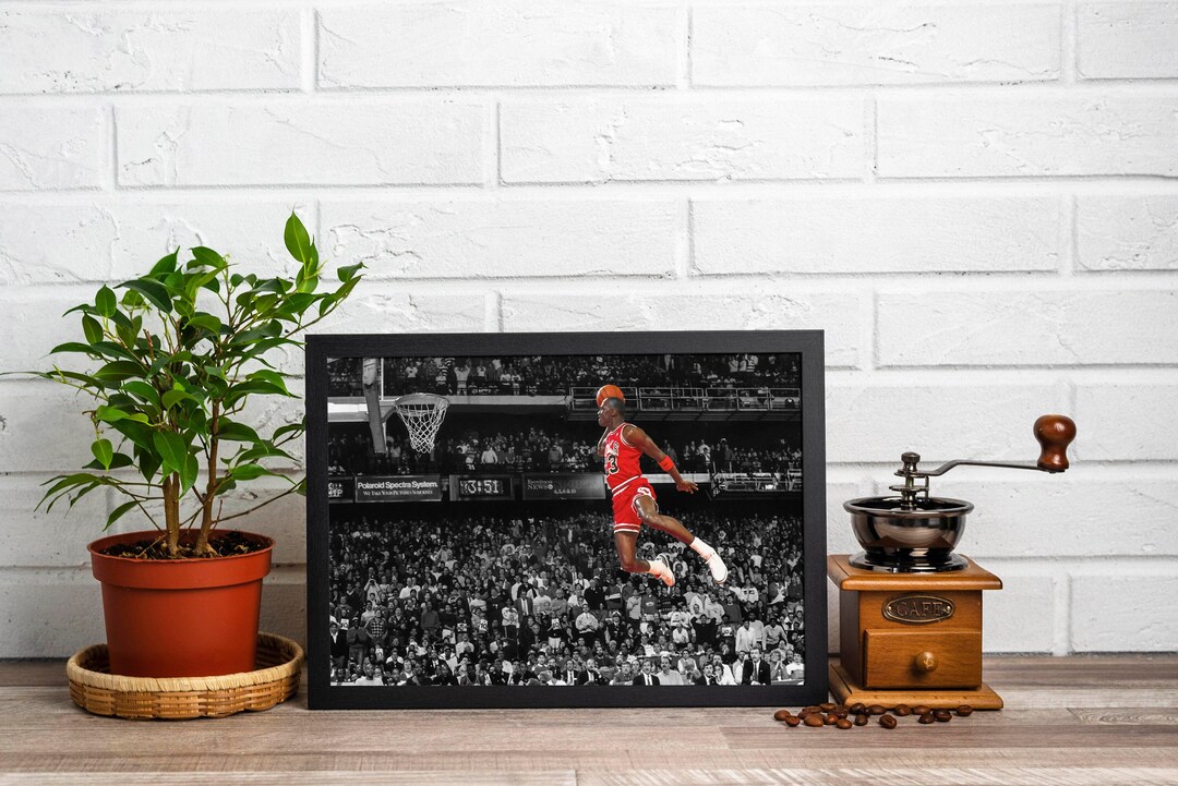 Framed Michael Jordan Signature Dunk Moves Art Canvas - Etsy
