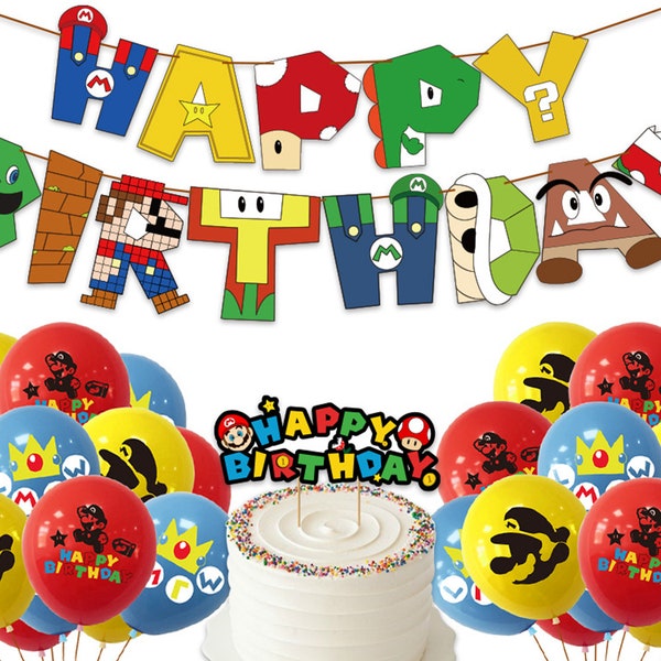 Mario Balloons - Etsy