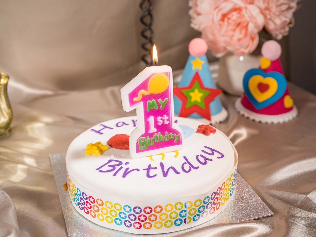 1st Birthday Candles, Number 1 Sprinkle Candle, Numeral Candle ...