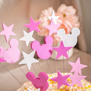 Micky Mouse DIY Cake Toppers, Pink Birthday Cake Decorations, Birthday ...