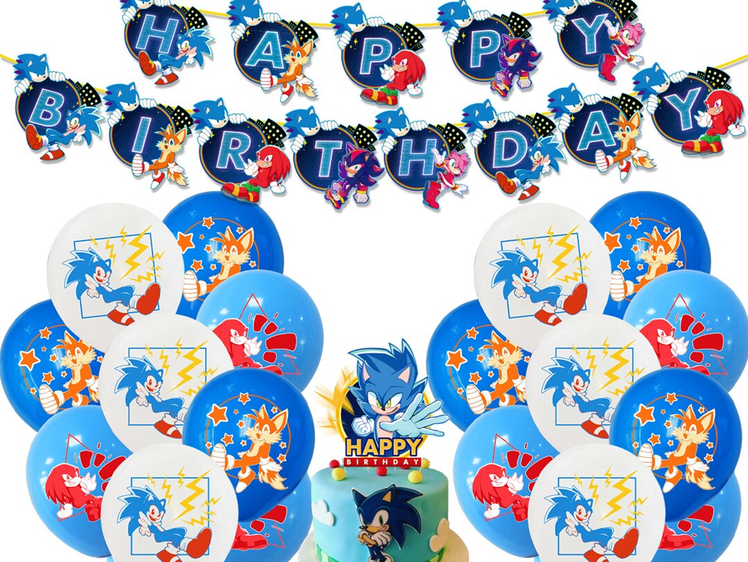 Sonic Birthday Party Supplies, Sonic Birthday Banner, Sonic Balloons ...