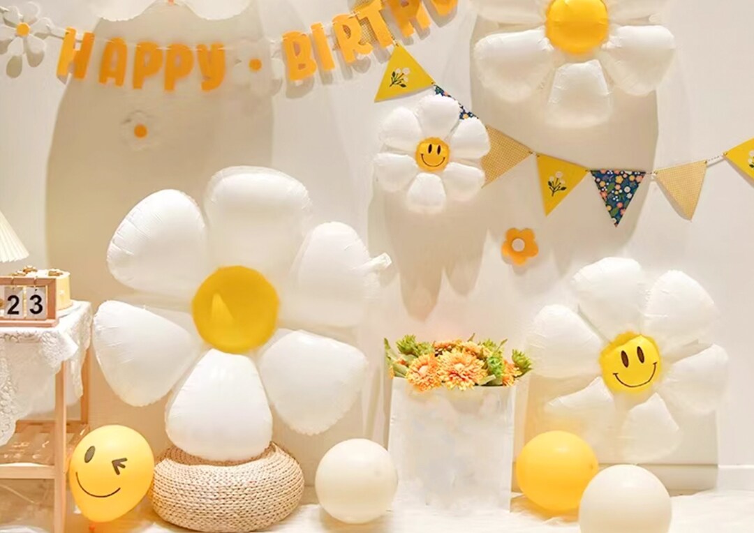 Daisy Balloon, Flower Shaped Balloons, Mylar Balloons, Daisy Birthday ...