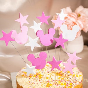 Micky Mouse DIY Cake Toppers, Pink Birthday Cake Decorations, Birthday ...