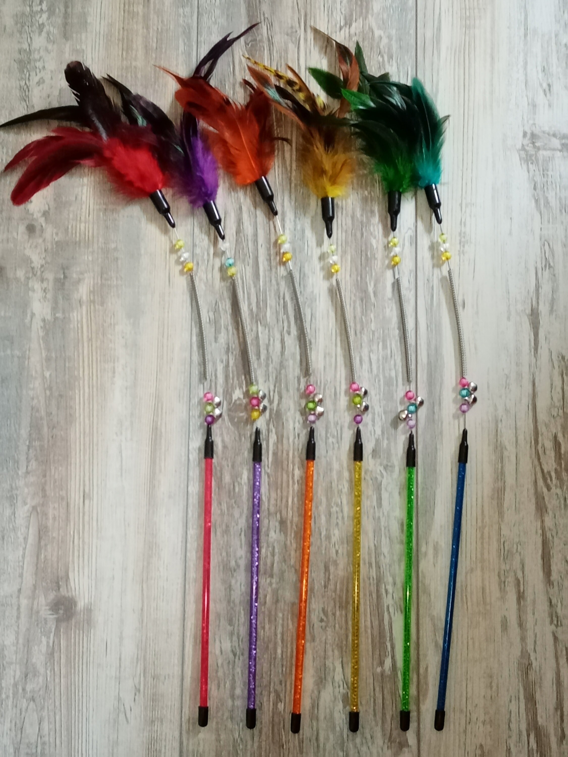 Feather Wand Cat Kitten Toy Wire Chaser Teaser Interactive Wand - Etsy UK