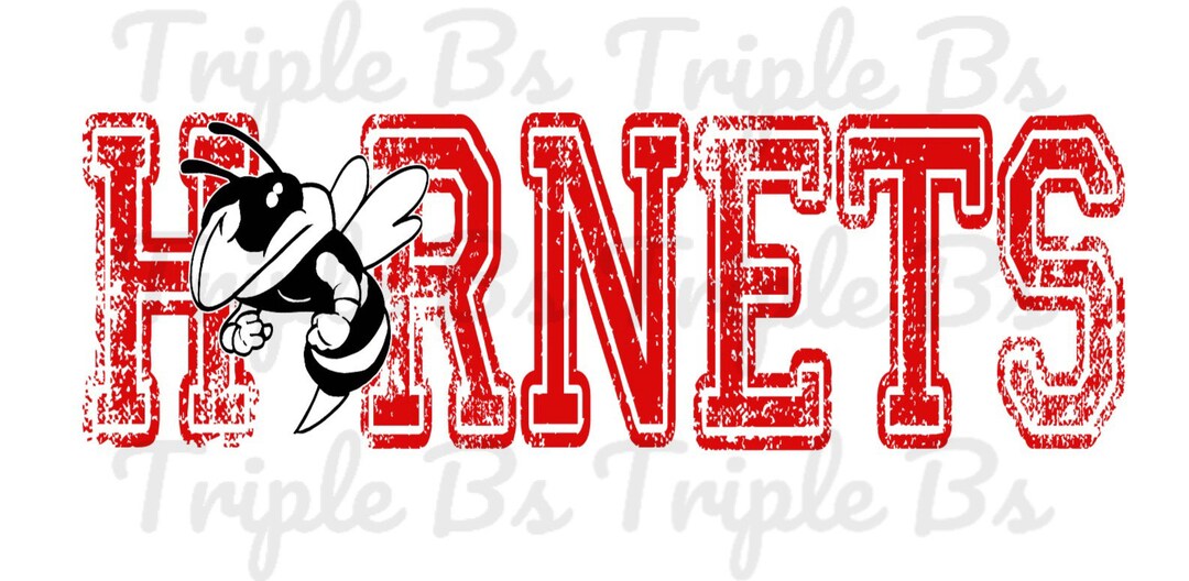 Hornets Mascot PNG, Digital Download Hornets Red Distressed Sublimation ...