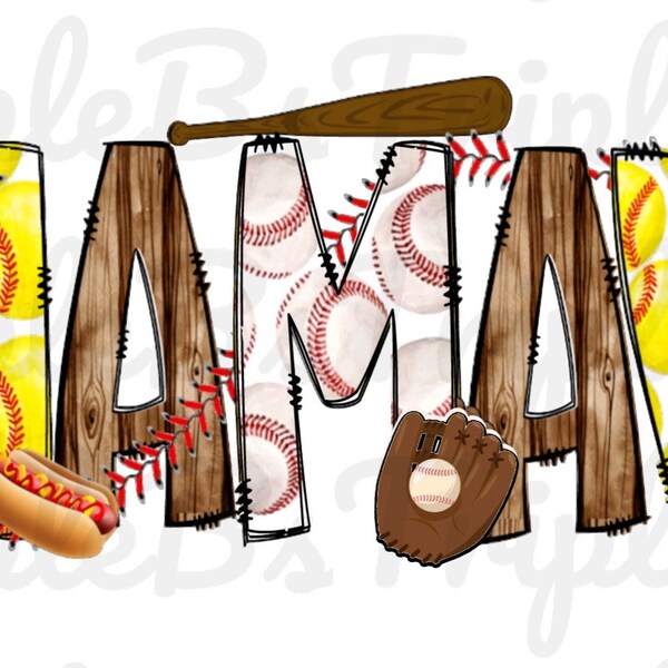 Baseball Softball Mamaw Png - Etsy