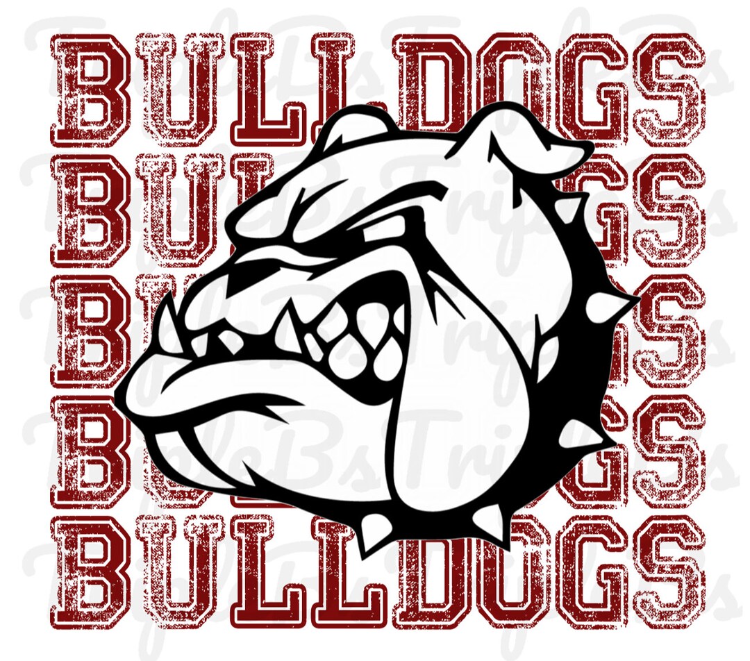 Bulldogs Mascot PNG, Digital Download Black / Maroon Distressed ...
