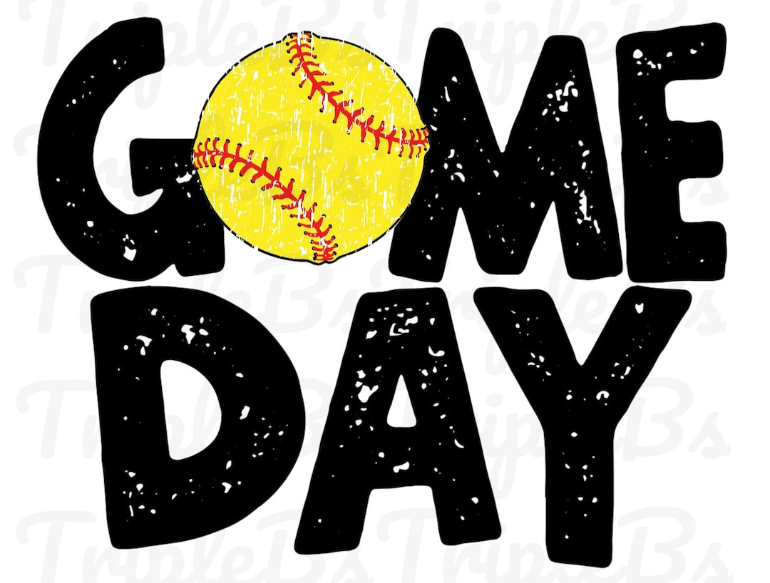 Game Day, Softball Distressed PNG, Digital Download Sublimation Design ...