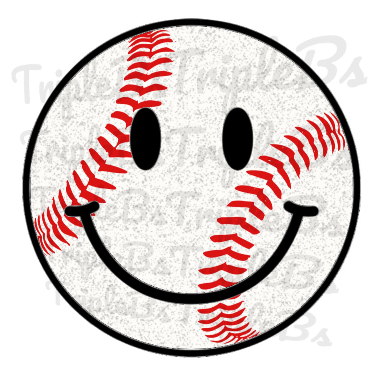 Baseball Smiley Face PNG Digital Download Sports Mama - Etsy