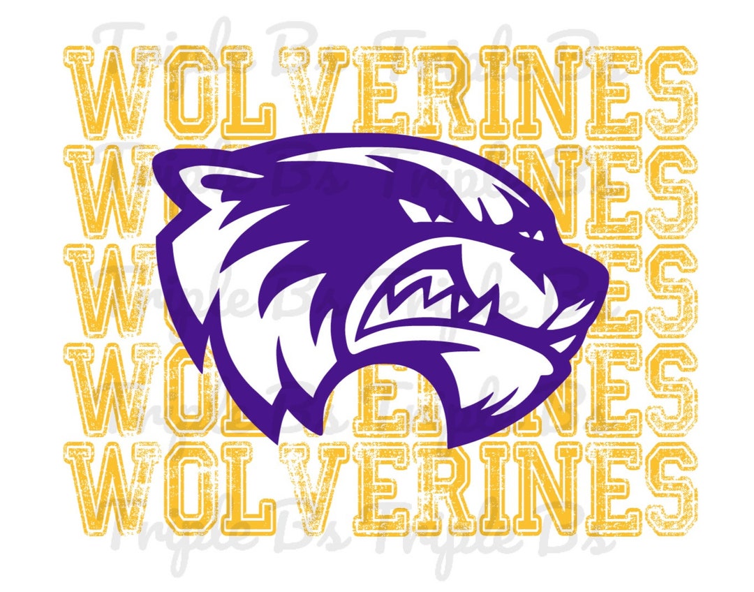 Wolverines Mascot Stacked PNG Digital Download Purple - Etsy